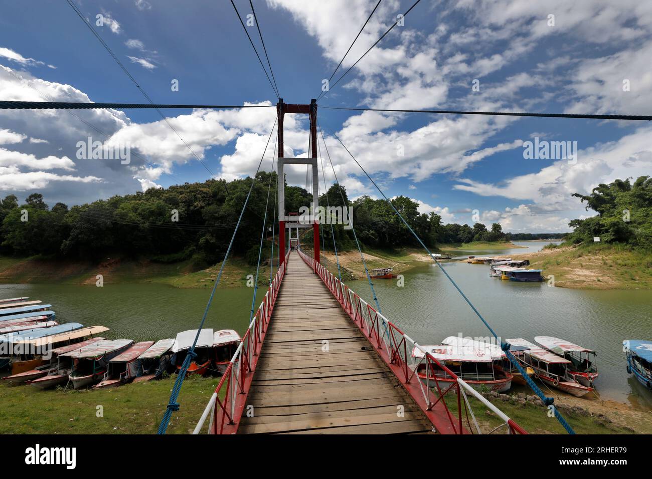 Rangamati, Bangladesh - July 25, 2023: A Hanging Bridge on Kaptai Lake ...