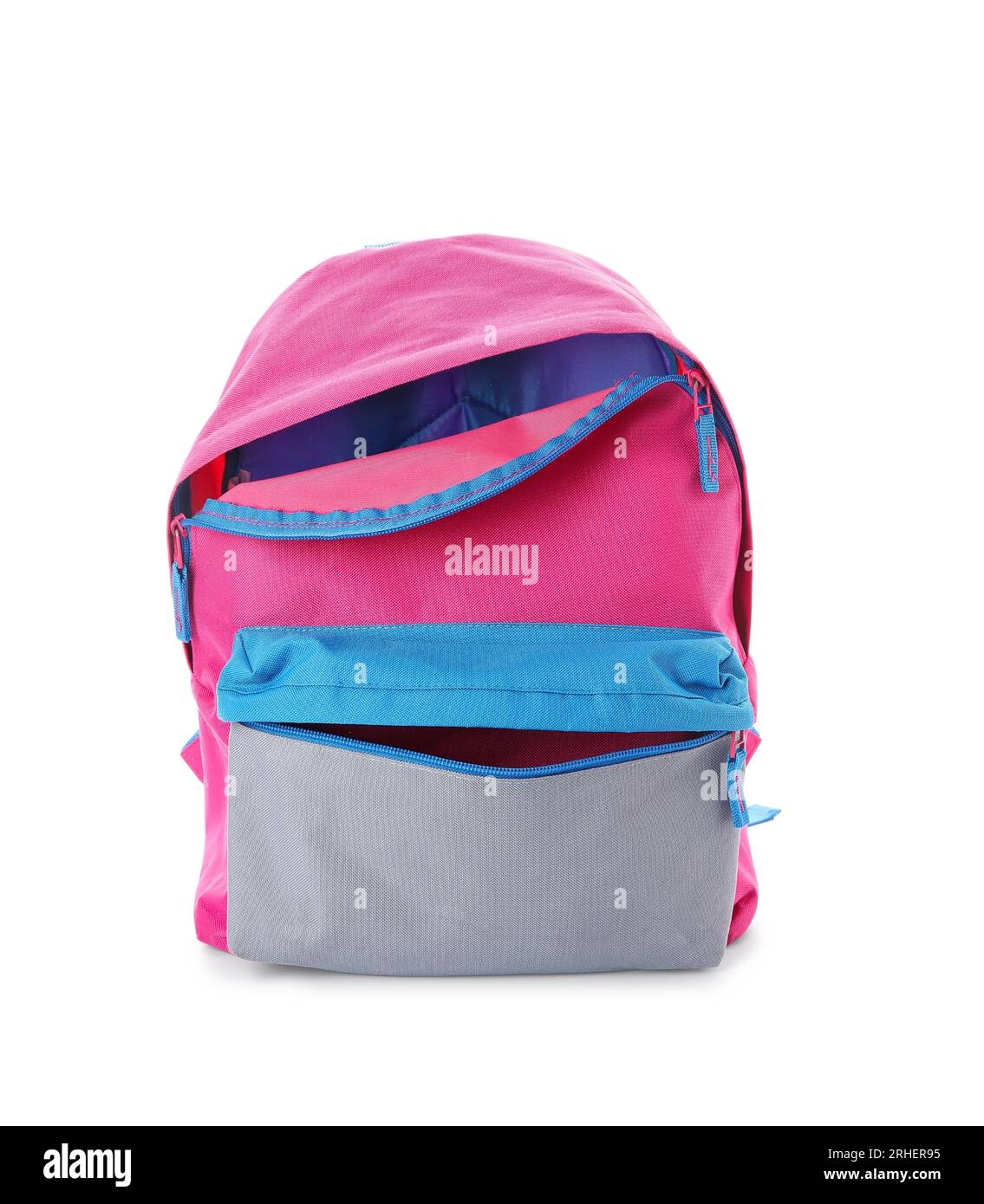 Colorful school backpack on white background Stock Photo - Alamy
