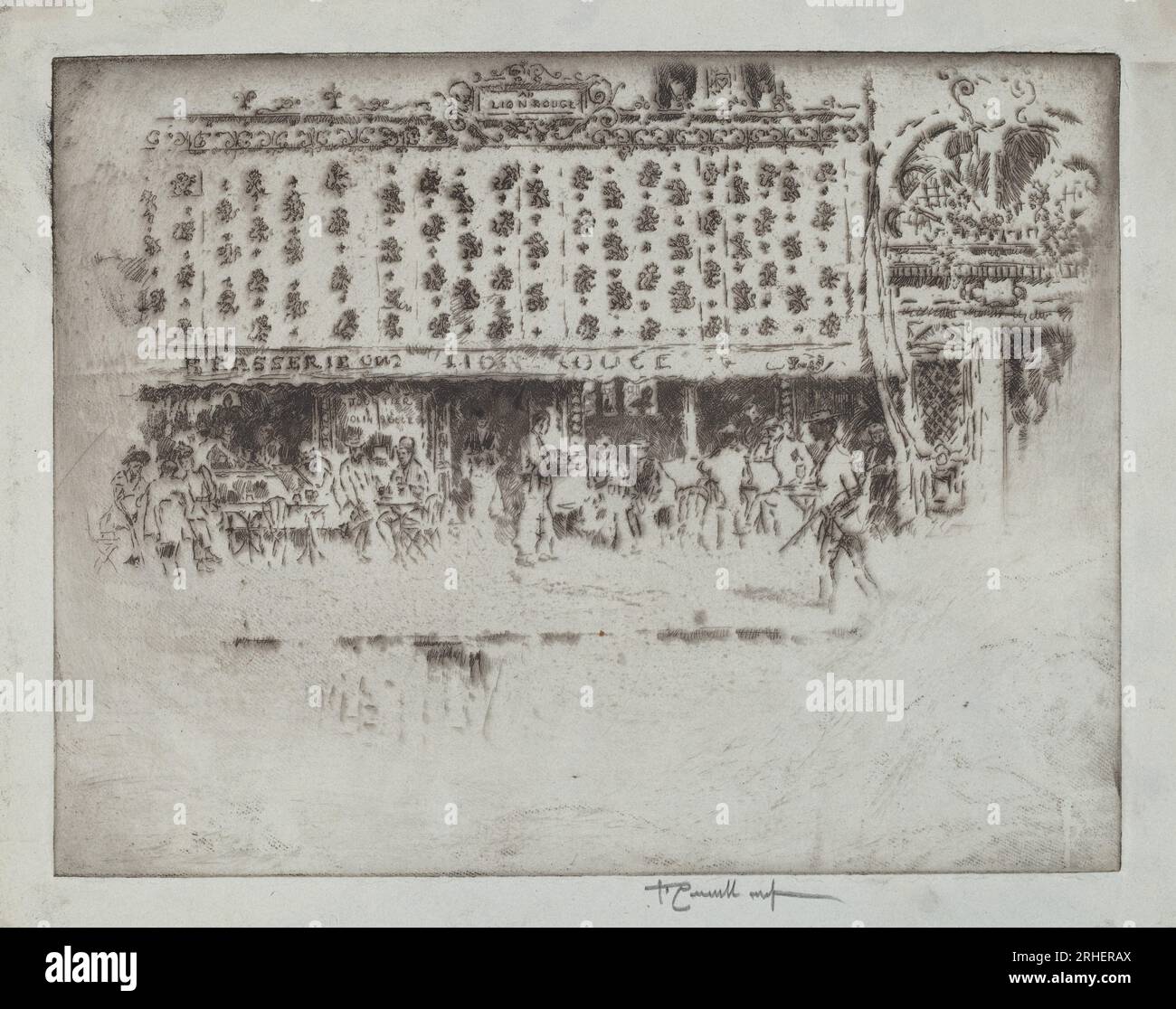 Brasserie, Au Lion Rouge 1893 by Joseph Pennell Stock Photo - Alamy