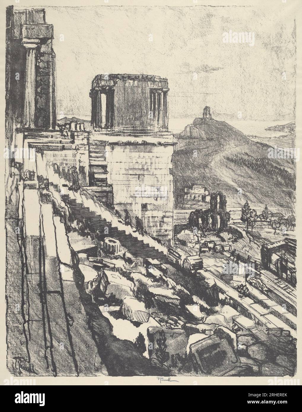 The Temple of Nike, Athens 1913 by Joseph Pennell Stock Photo - Alamy