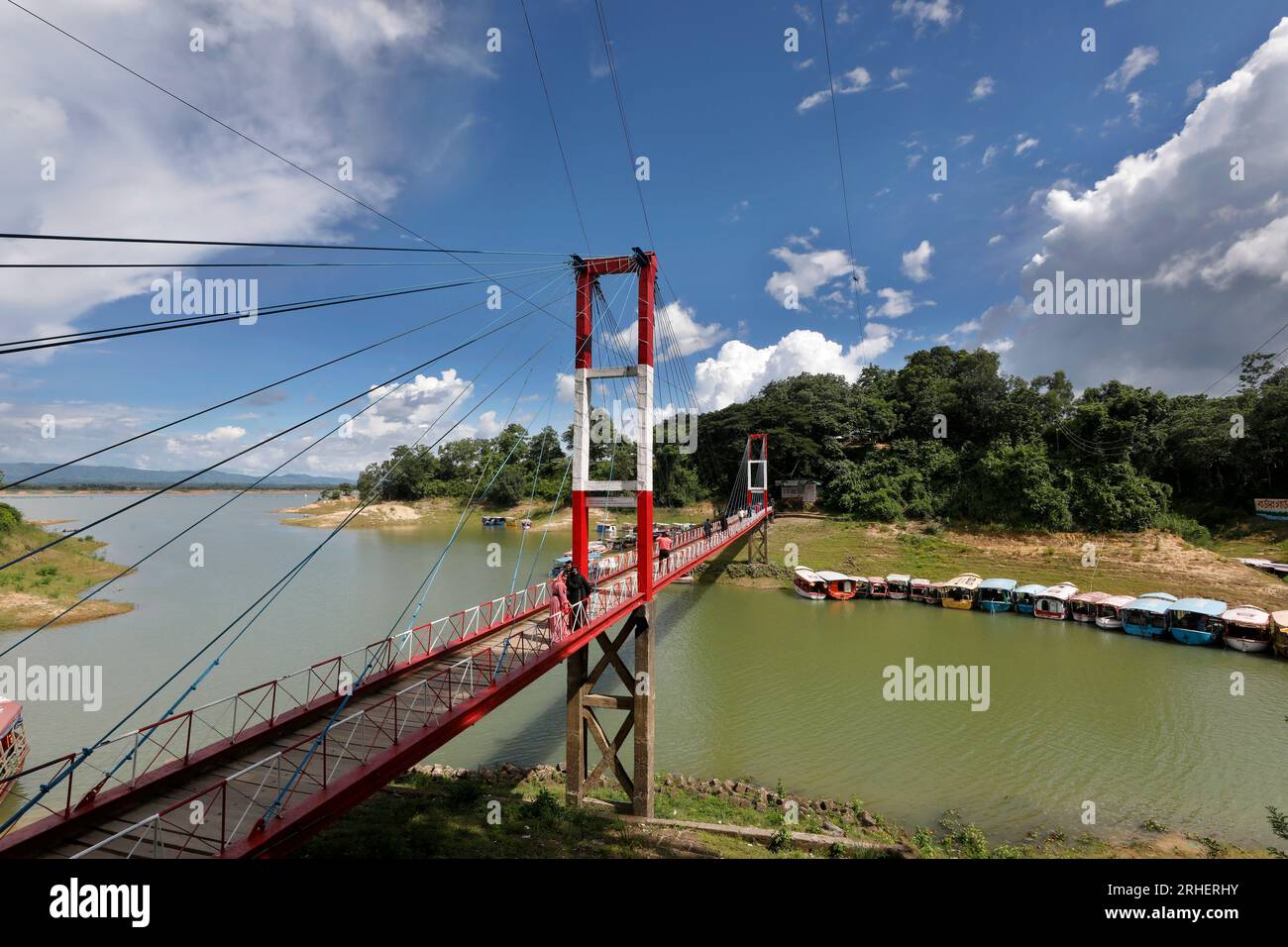 Rangamati, Bangladesh - July 25, 2023: A Hanging Bridge on Kaptai Lake ...