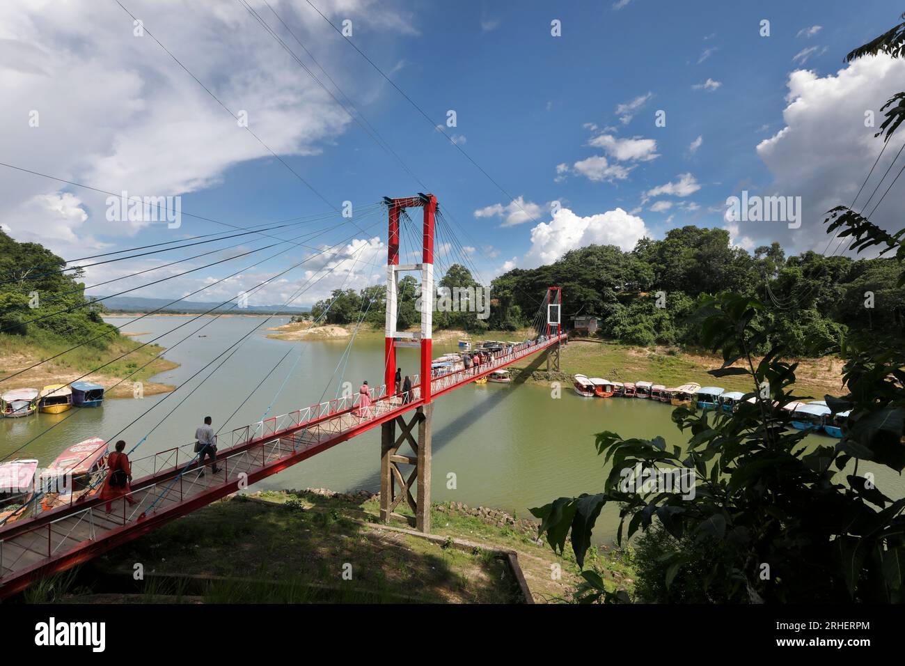 Rangamati, Bangladesh - July 25, 2023: A Hanging Bridge on Kaptai Lake ...