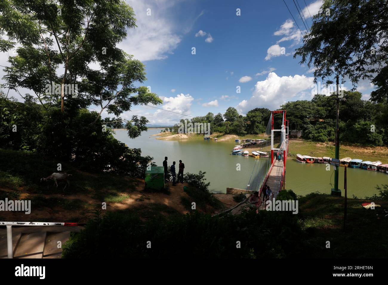 Rangamati, Bangladesh - July 25, 2023: A Hanging Bridge on Kaptai Lake ...