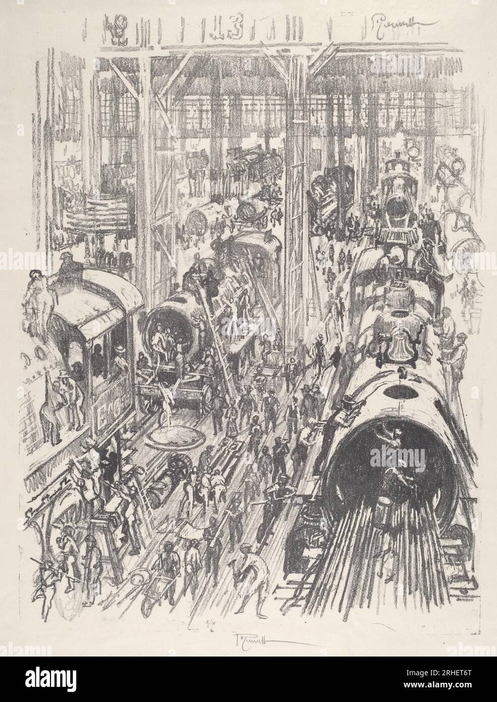 Building Engines for the Allies 1917 by Joseph Pennell Stock Photo - Alamy