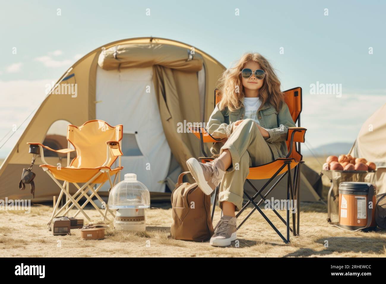 Family. Nostalgia. Childhood. family vacation in camping Stock Photo ...