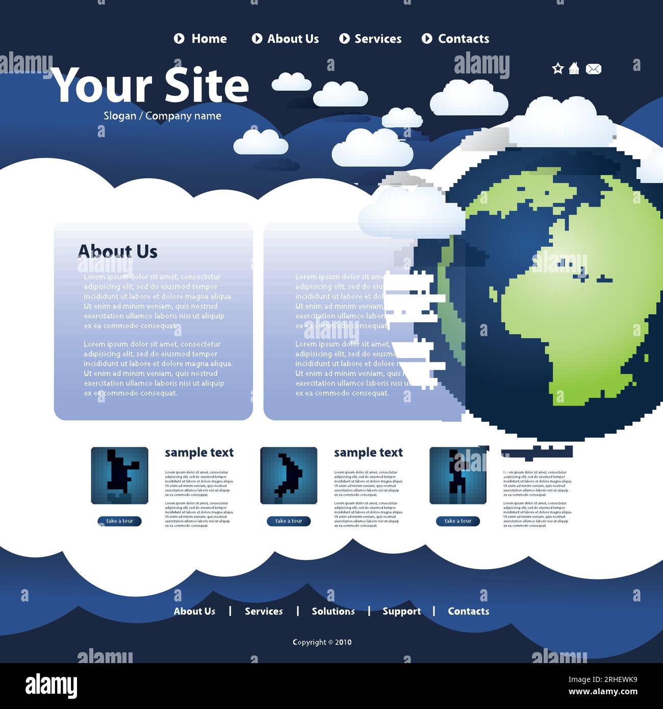 Website Template Vector Stock Vector Image & Art - Alamy