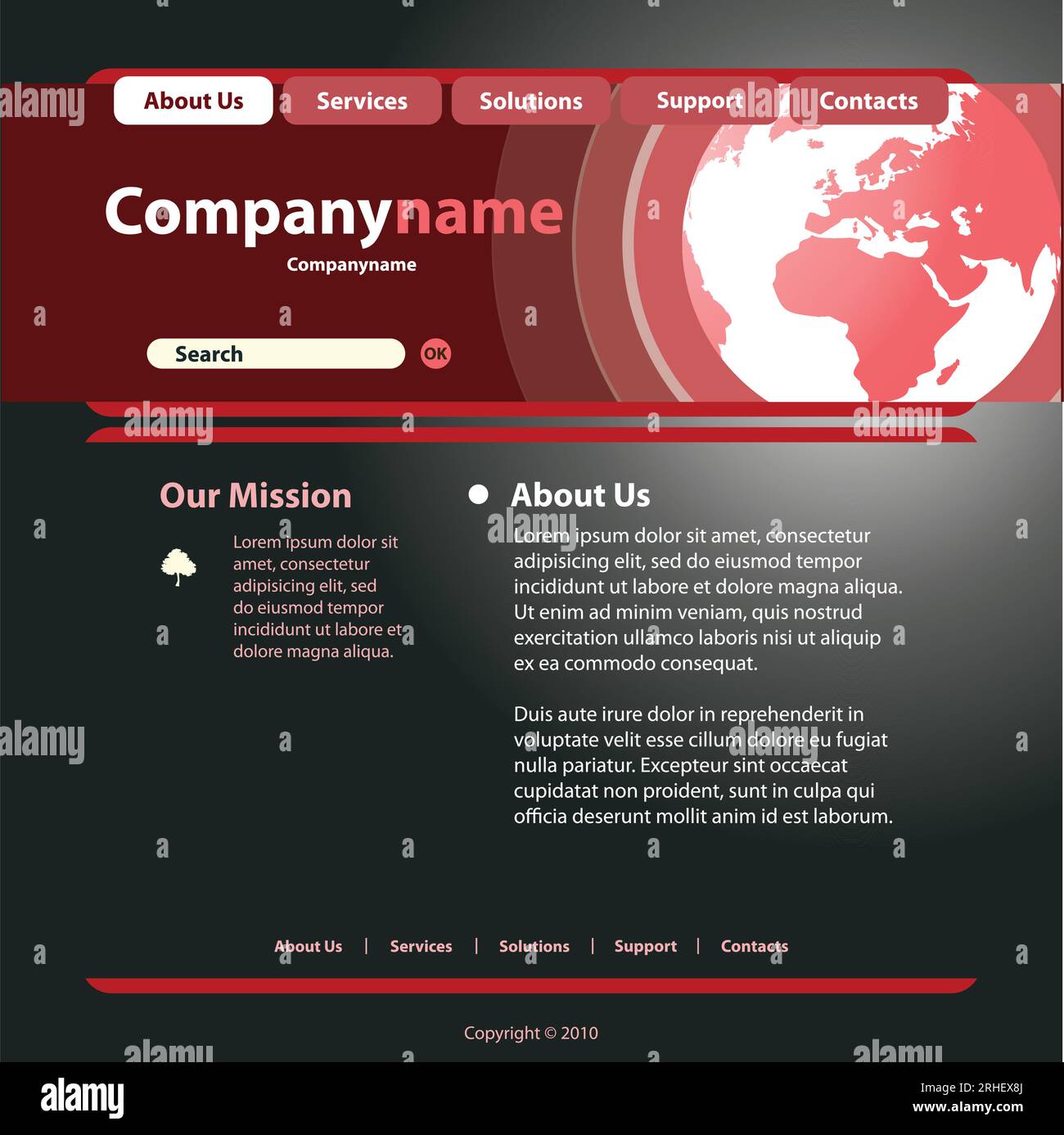 Website Template Vector Stock Vector Image & Art - Alamy