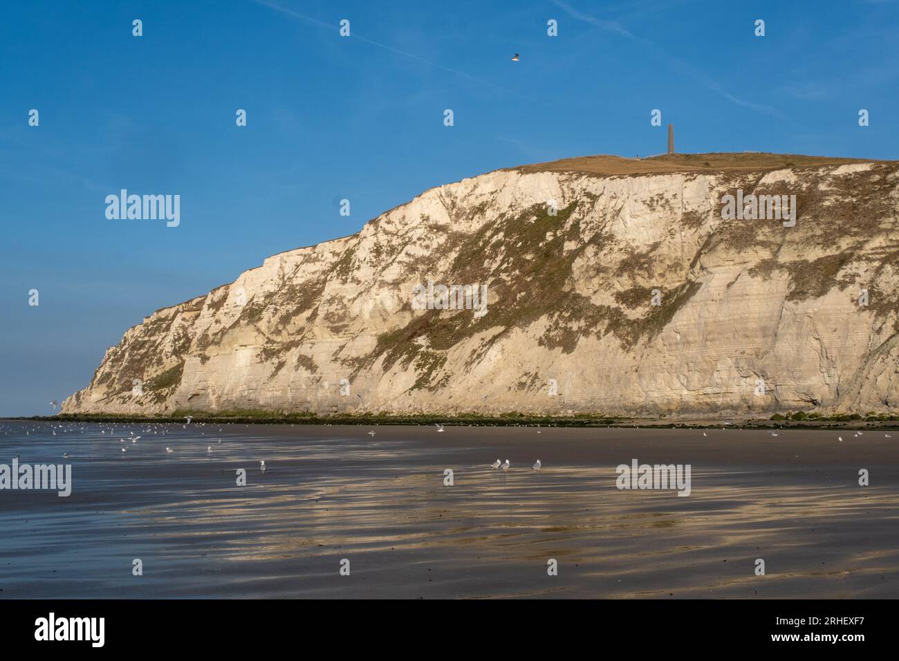 Cap Blanc Nez cliff near Escalles and Calais, Pas-de-Calais, France ...