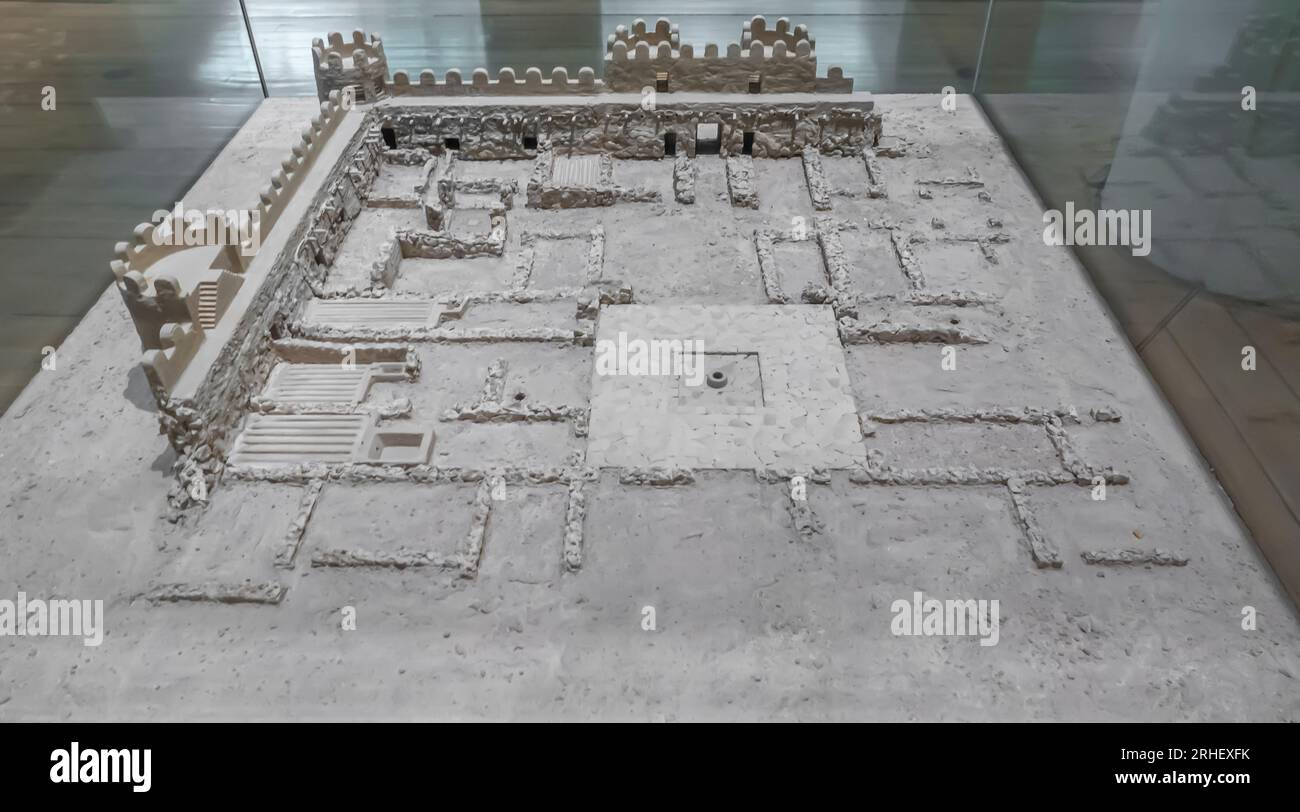 Tylos fortress layout maquet. Castle in Al Qala, Bahrain Stock Photo ...