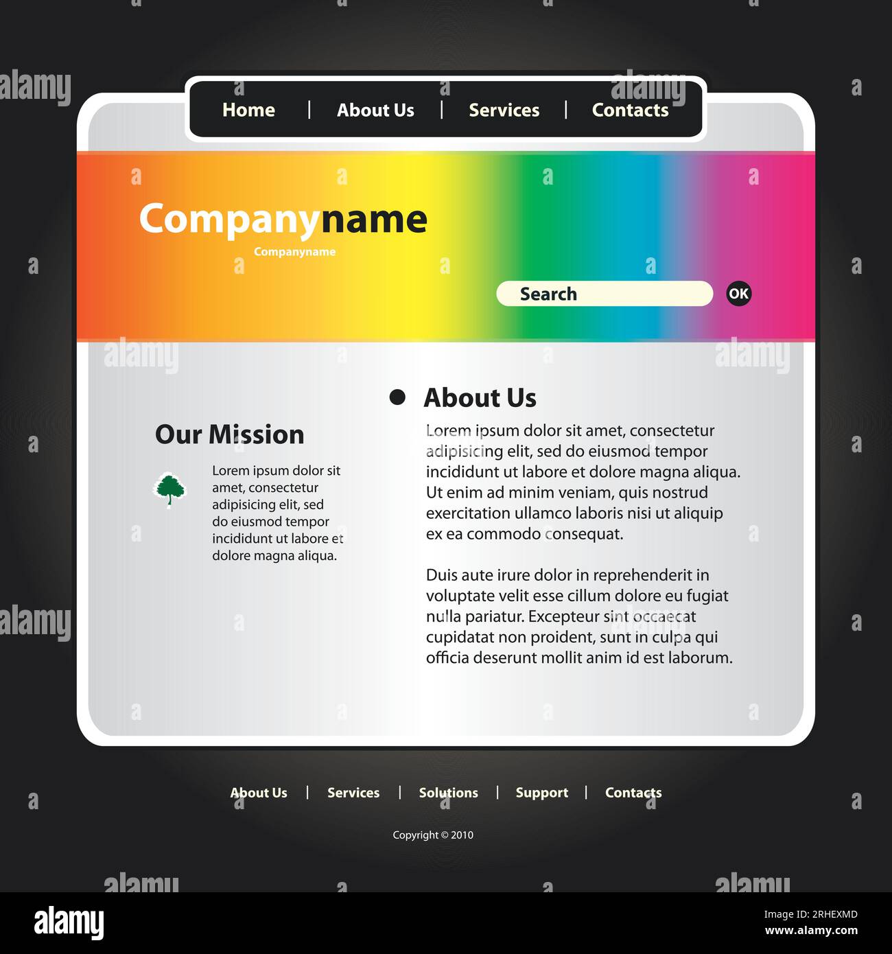 Website Template Vector Stock Vector Image & Art - Alamy