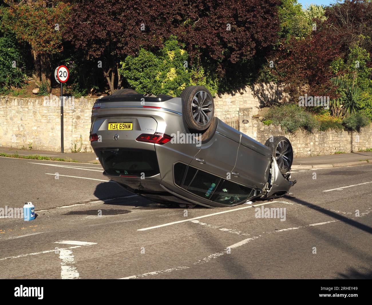 Overturned Volkswagen Tiguan Newbridge Road and Charmouth Road junction ...
