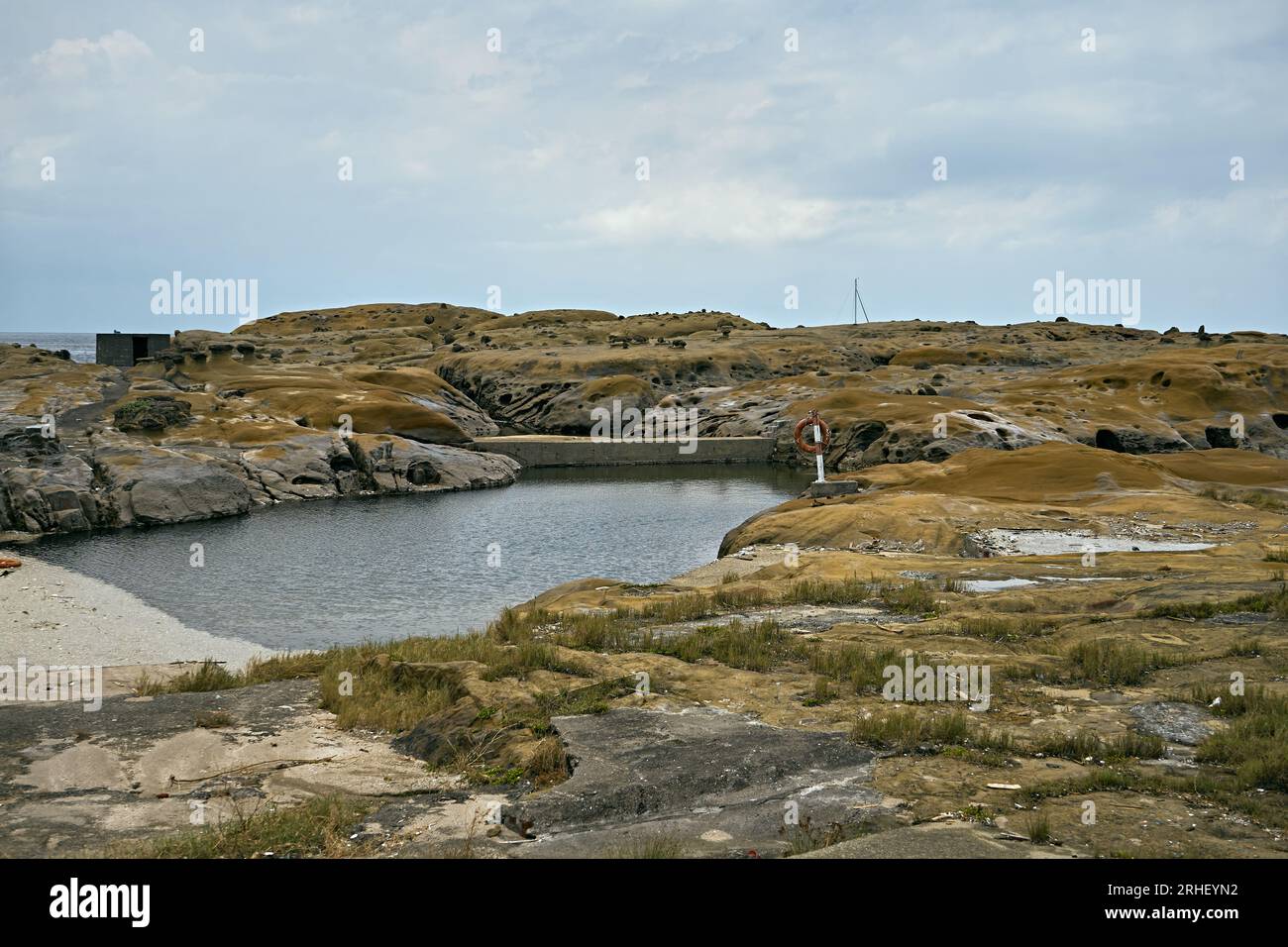 The landscape of the coastal rock at Heping Island Park in Keelung City ...