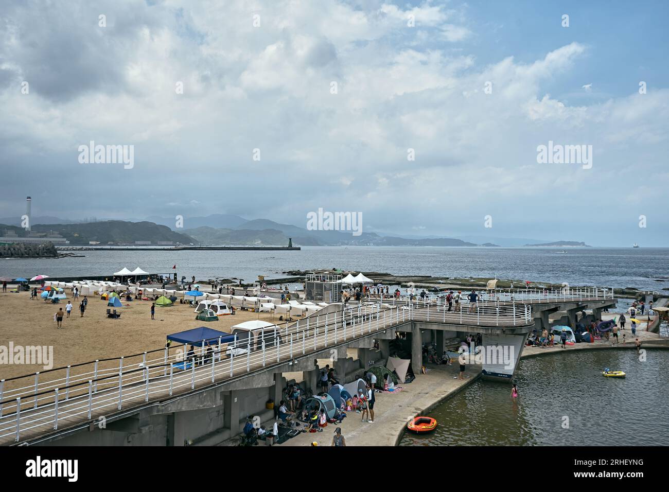 outdoor sea swimming pool in heping island park in Taiwan Stock Photo ...