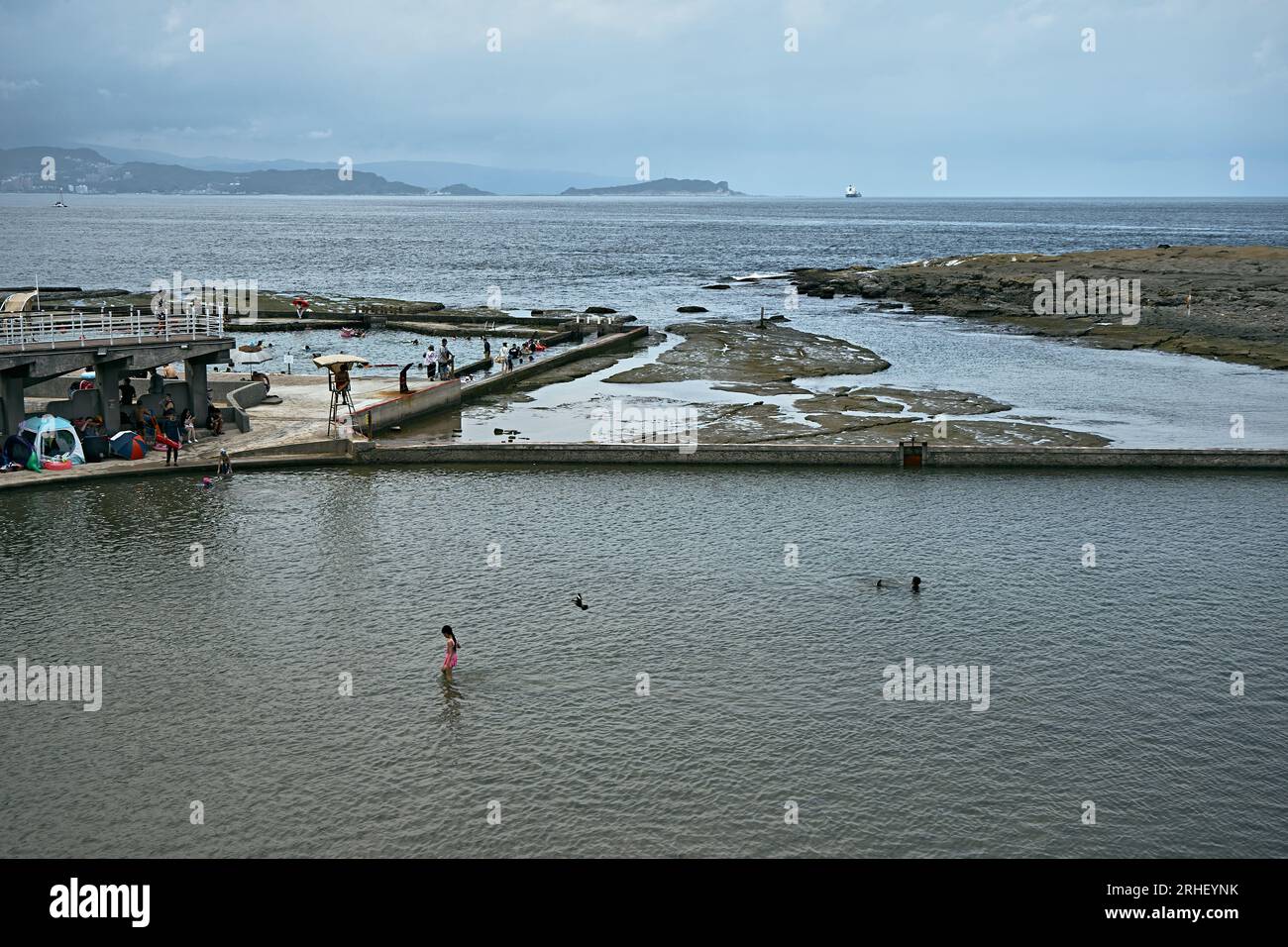 outdoor sea swimming pool in heping island park in Taiwan Stock Photo ...