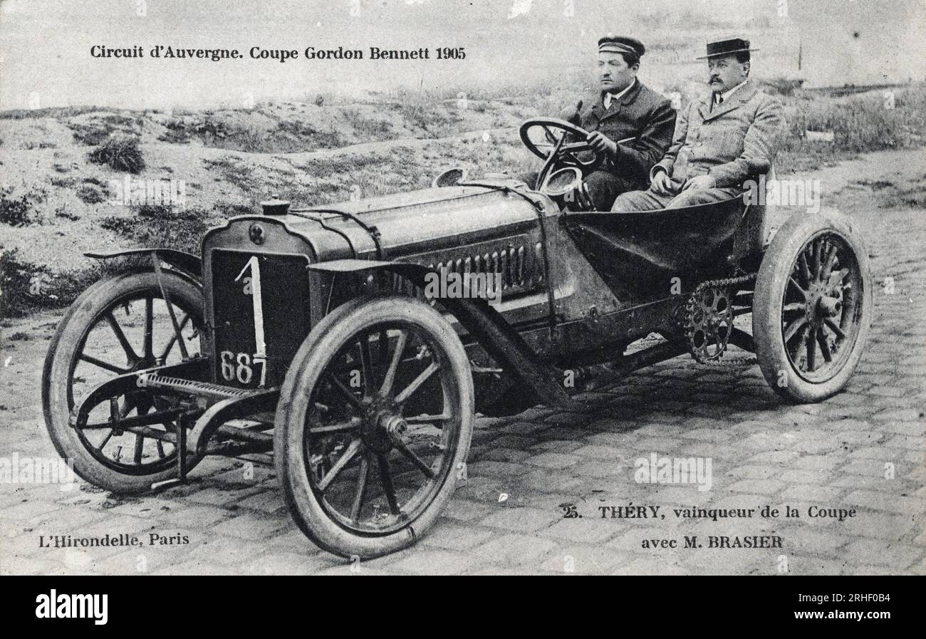 Course automobile, coupe Gordon Bennett (Gordon-Bennett), 1905 : Leon ...