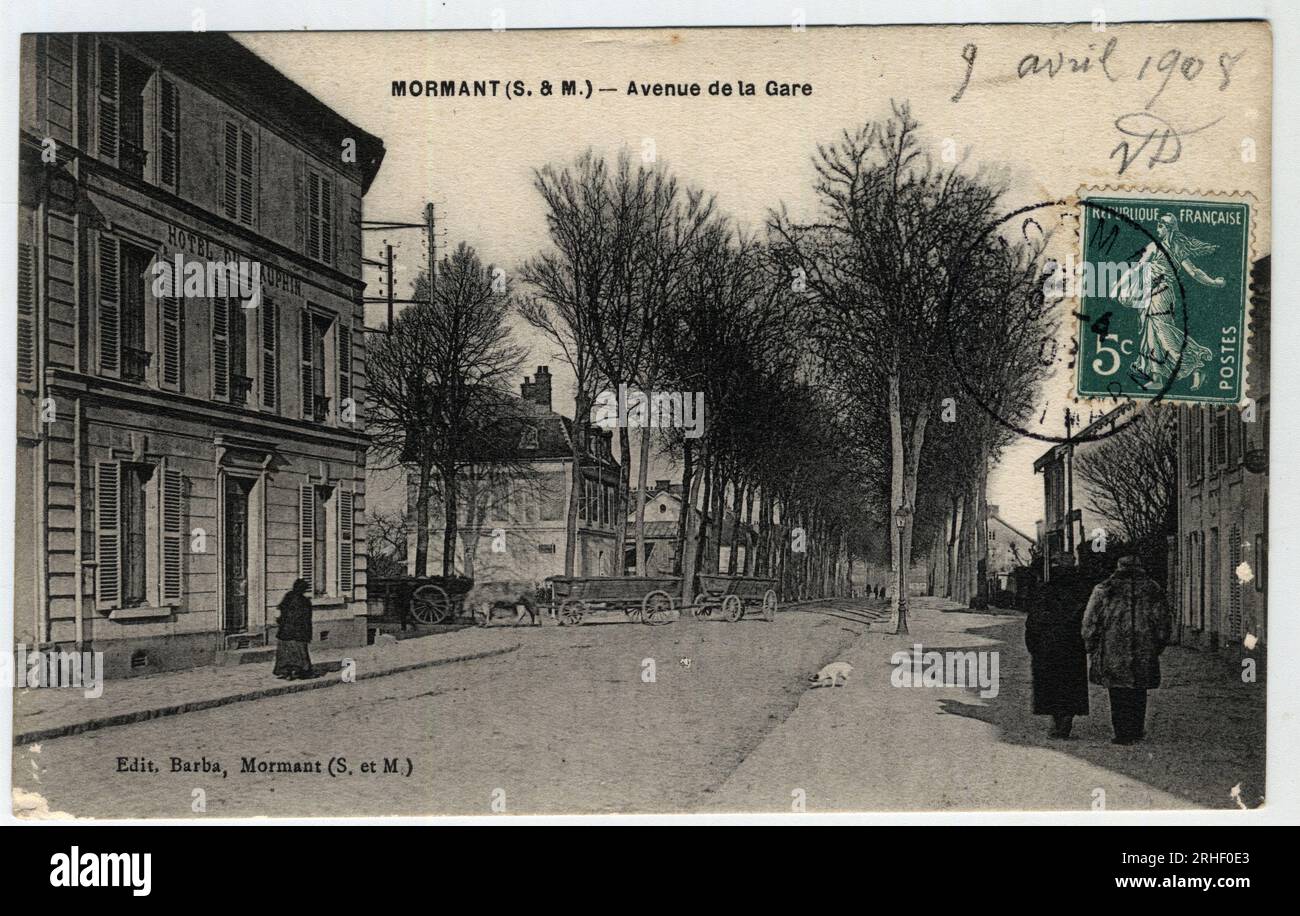 Ile de France, Seine et Marne (77), Mormant : avenue de la gare - Carte ...