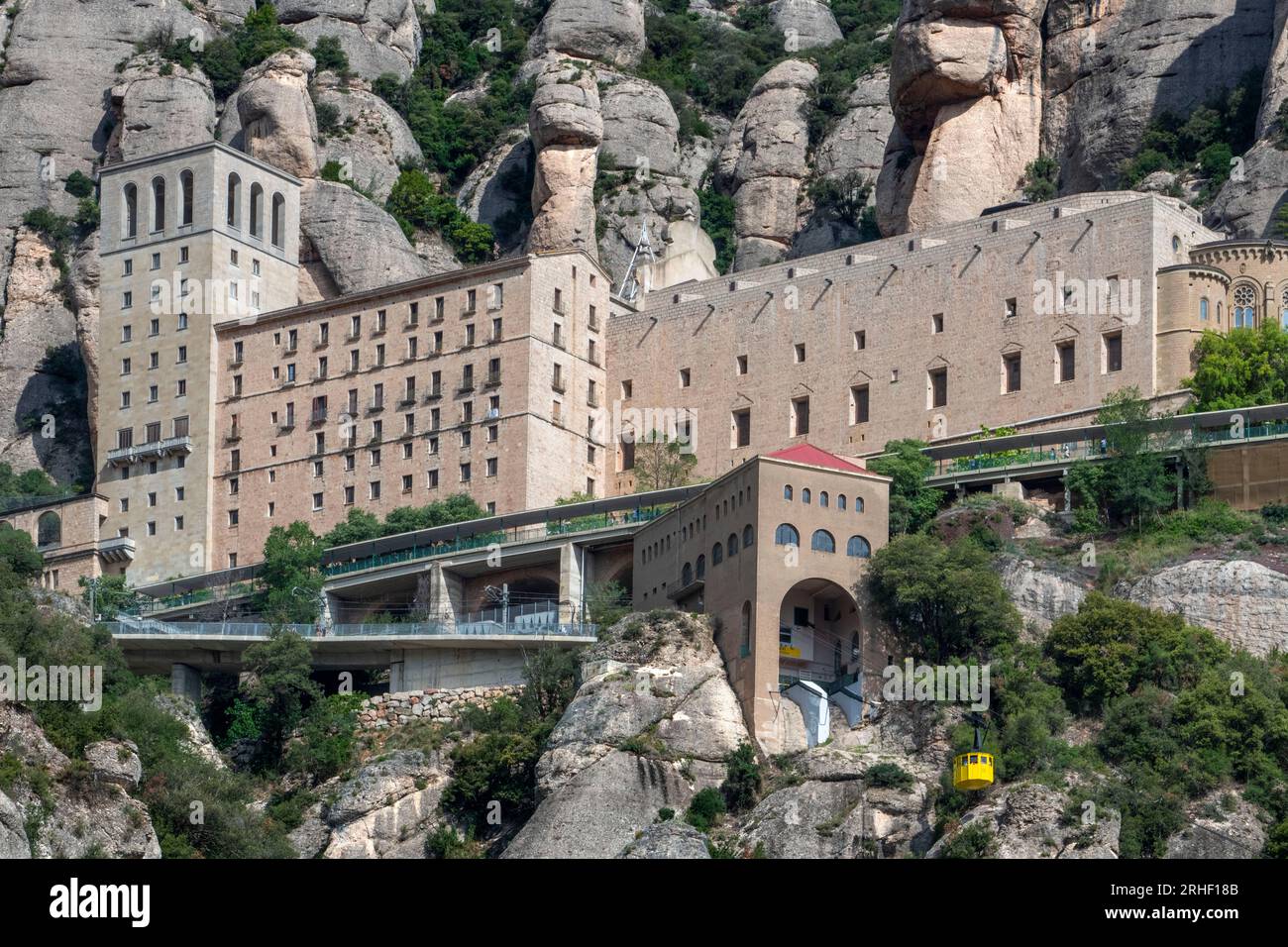Summer day in the he Benedictine abbey of Santa Maria de Montserrat ...