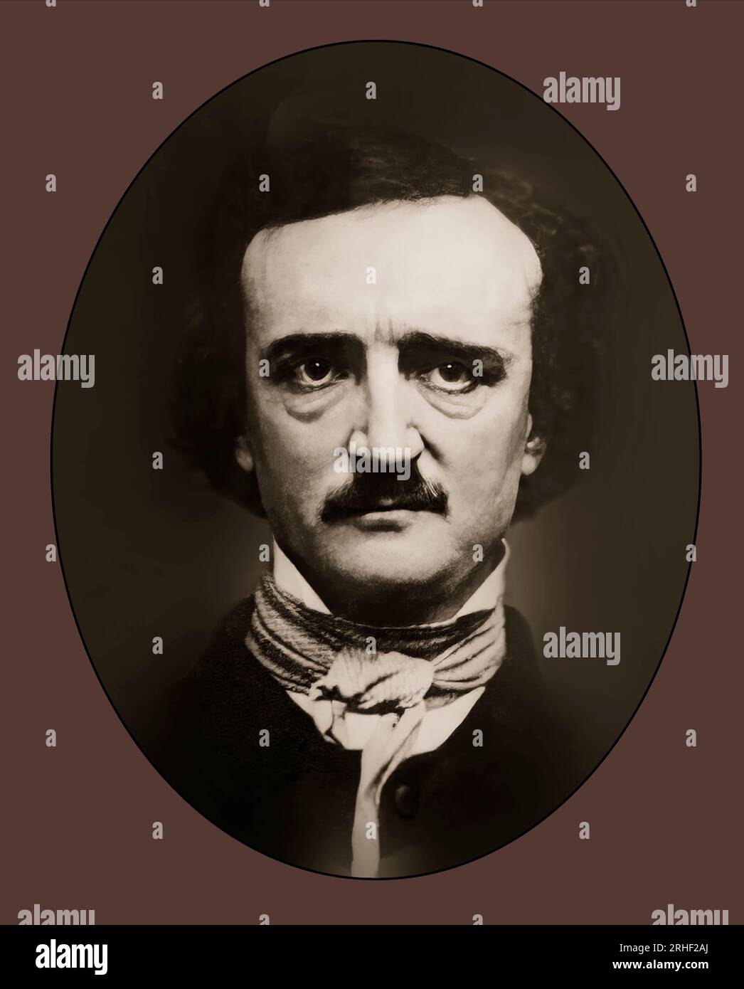 Portrait of Edgar Allan Poe, 1809 – 1849, American writer, digitally ...