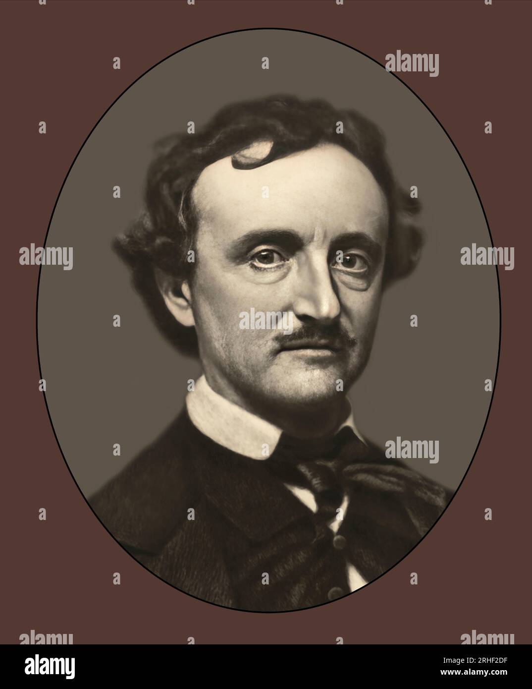 Portrait of Edgar Allan Poe, 1809 – 1849, American writer, digitally ...