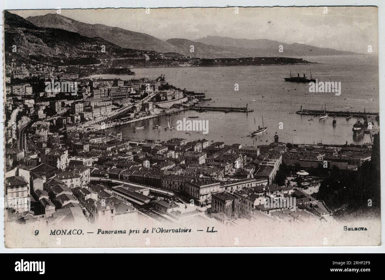 Monaco : panorama de la ville de Monaco avec le Rocher et Monte Carlo ...