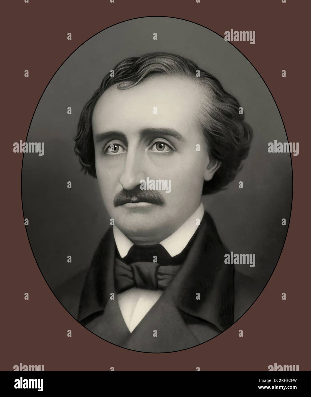 Portrait of Edgar Allan Poe, 1809 – 1849, American writer, digitally ...