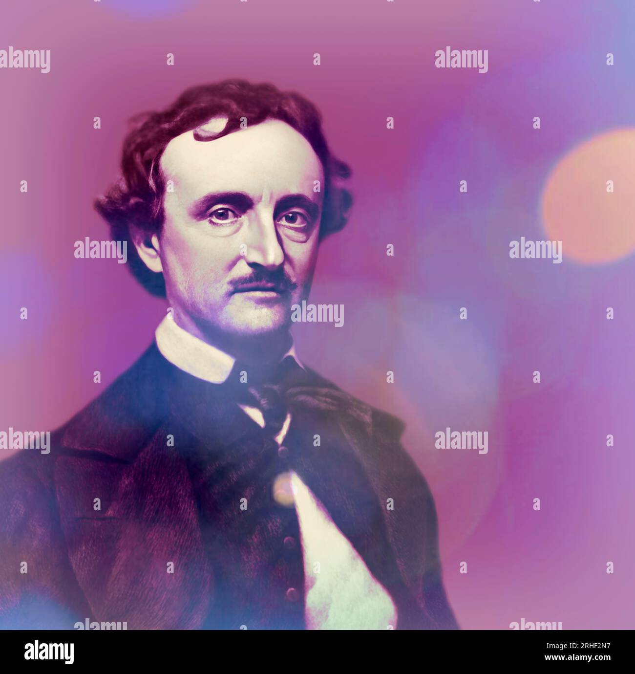 Portrait of Edgar Allan Poe, 1809 – 1849, American writer, digitally ...