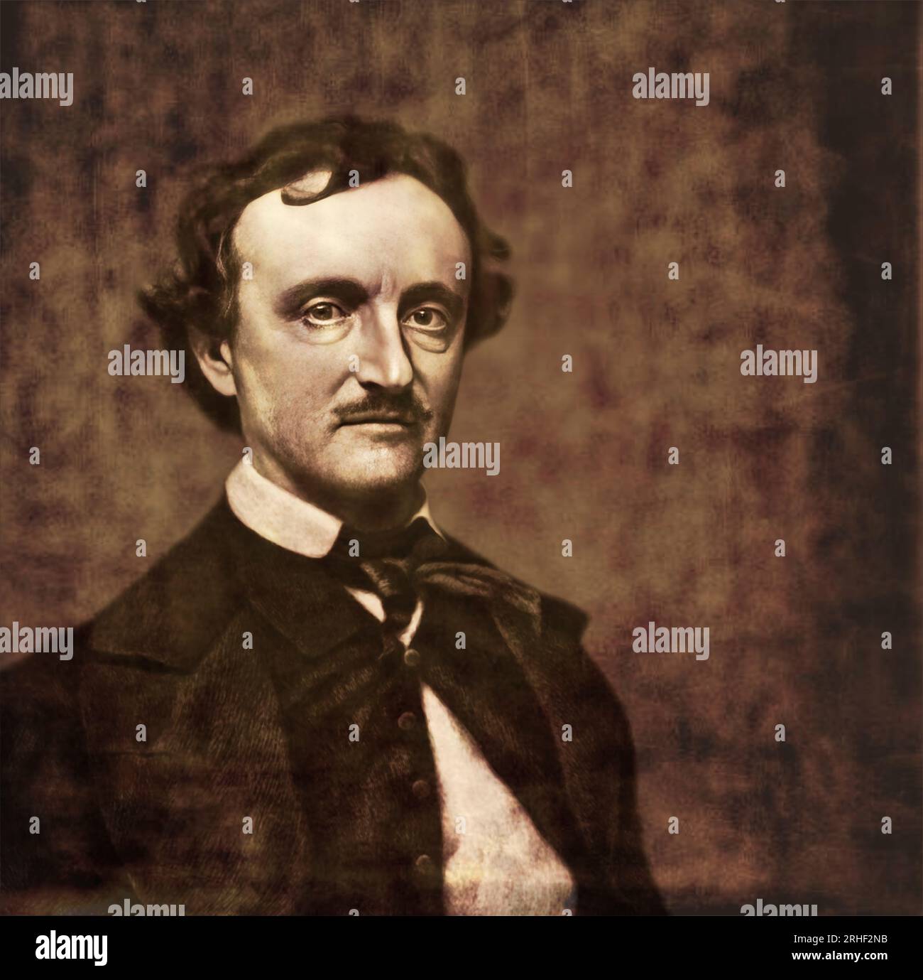 Portrait of Edgar Allan Poe, 1809 – 1849, American writer, digitally ...