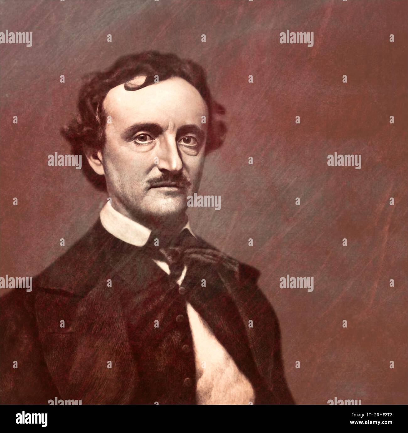 Portrait of Edgar Allan Poe, 1809 – 1849, American writer, digitally ...