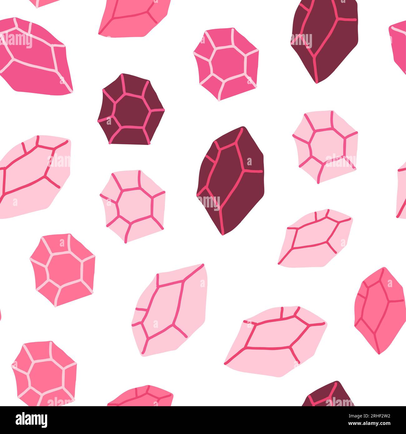 Pink Halloween pattern on white. Treasures, rocks, jewelry, luxury ...