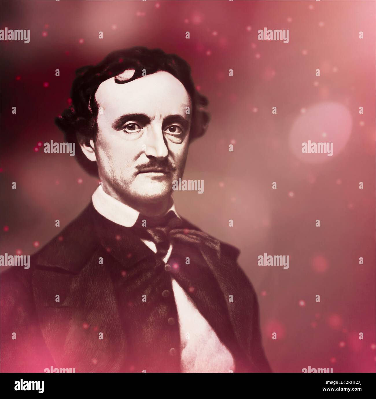 Portrait of Edgar Allan Poe, 1809 – 1849, American writer, digitally ...