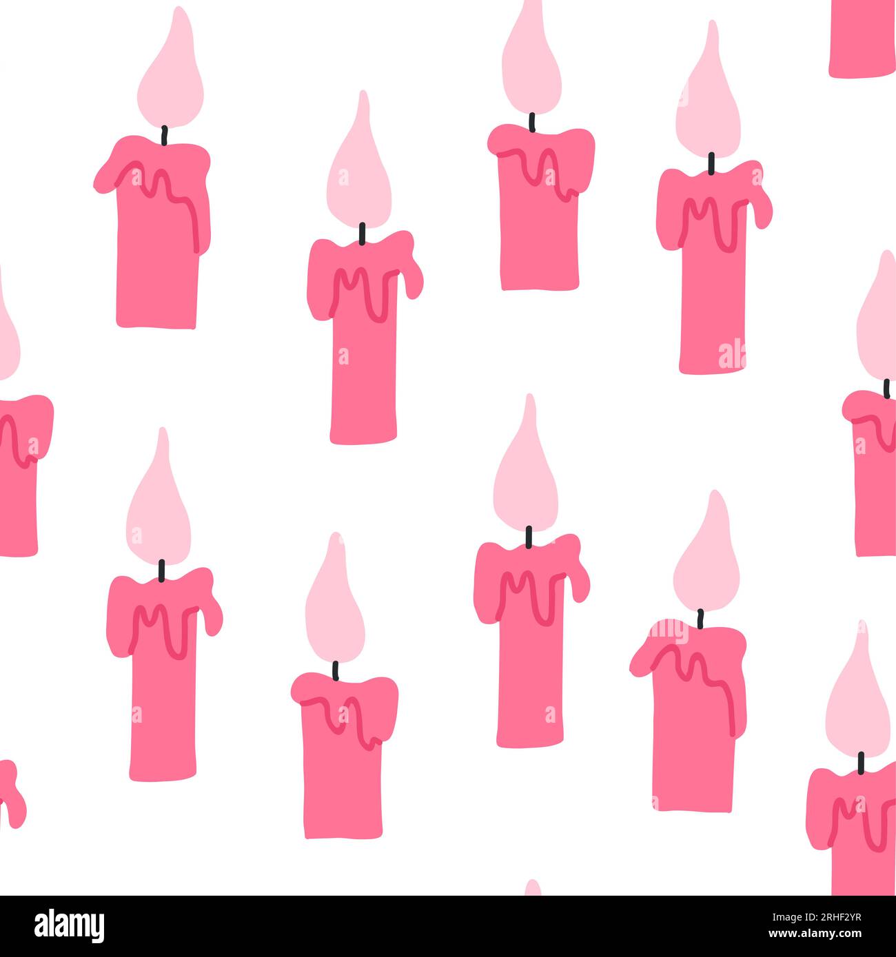 Pink Halloween pattern. Pink candles on white background. Romantic ...