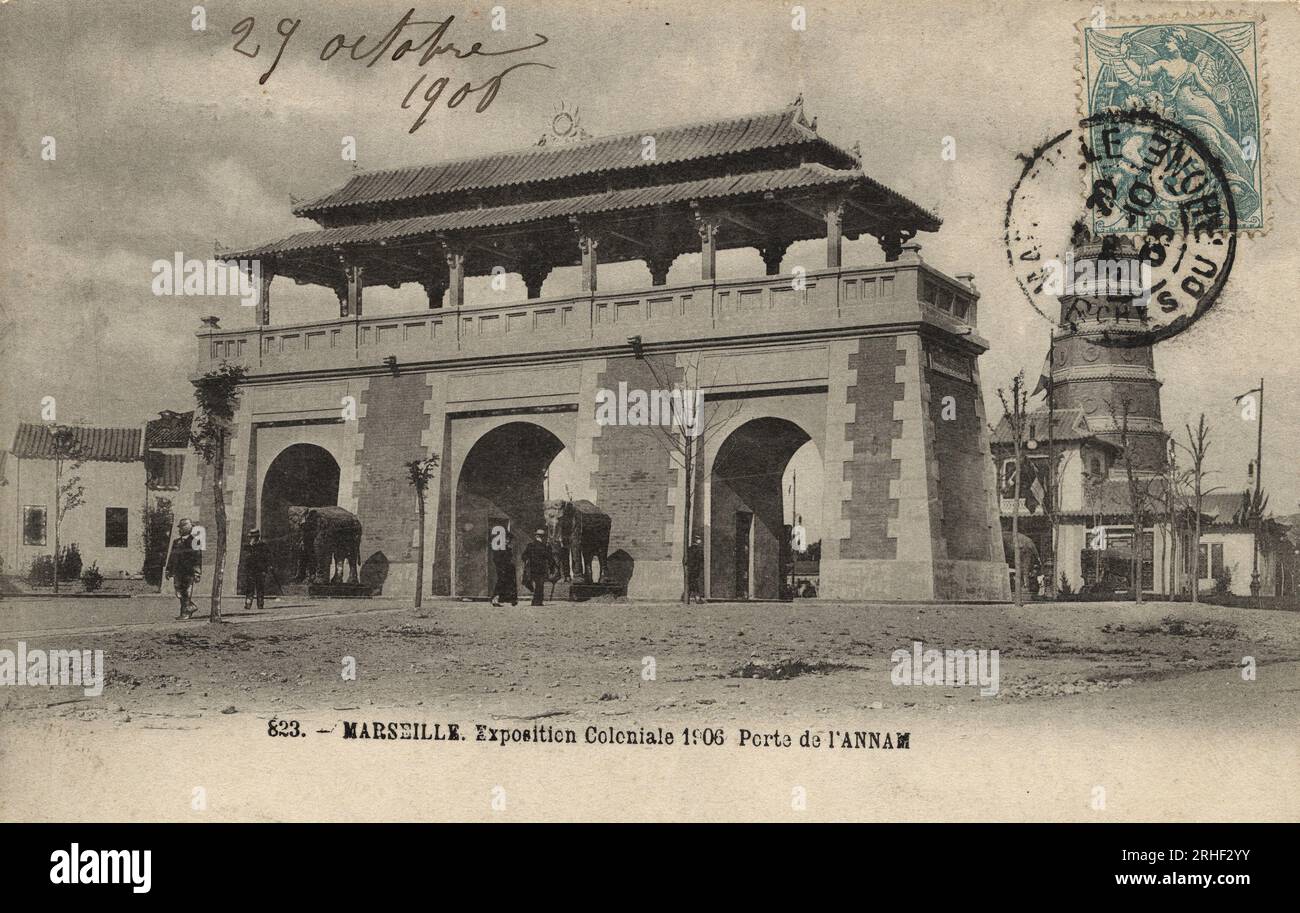 Exposition coloniale de Marseille de 1906 : porte de l'Annam - Carte ...