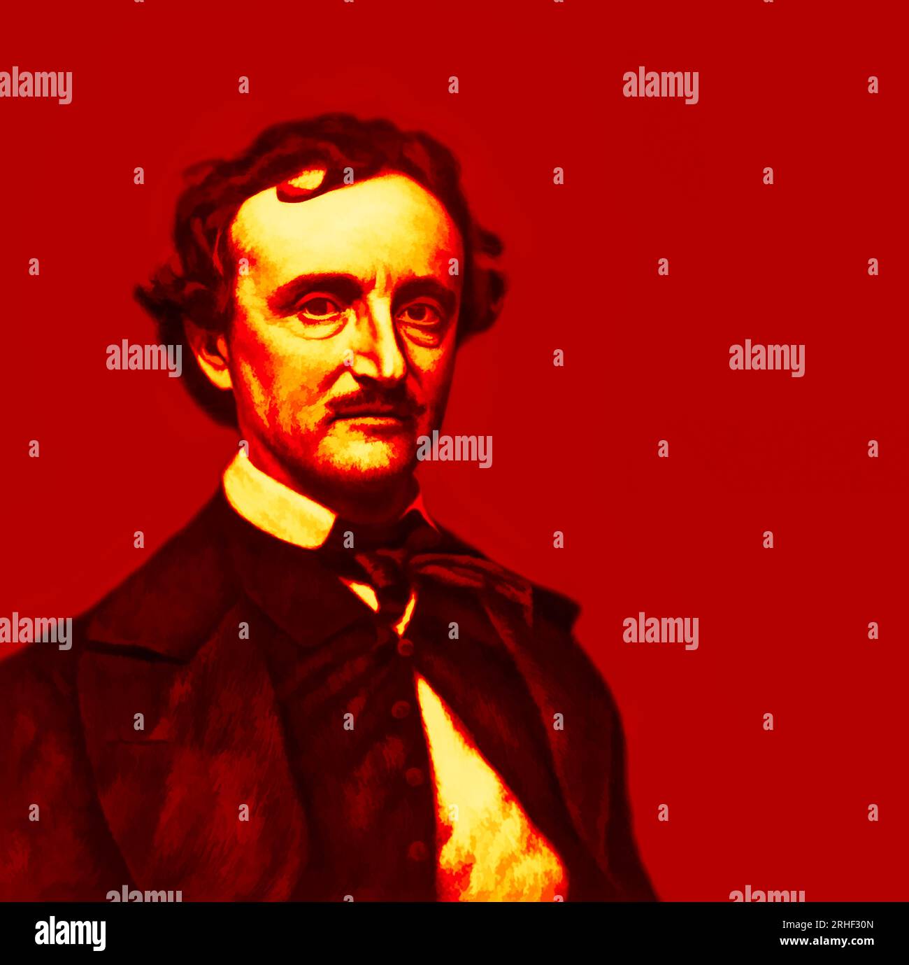 Portrait of Edgar Allan Poe, 1809 – 1849, American writer, digitally ...