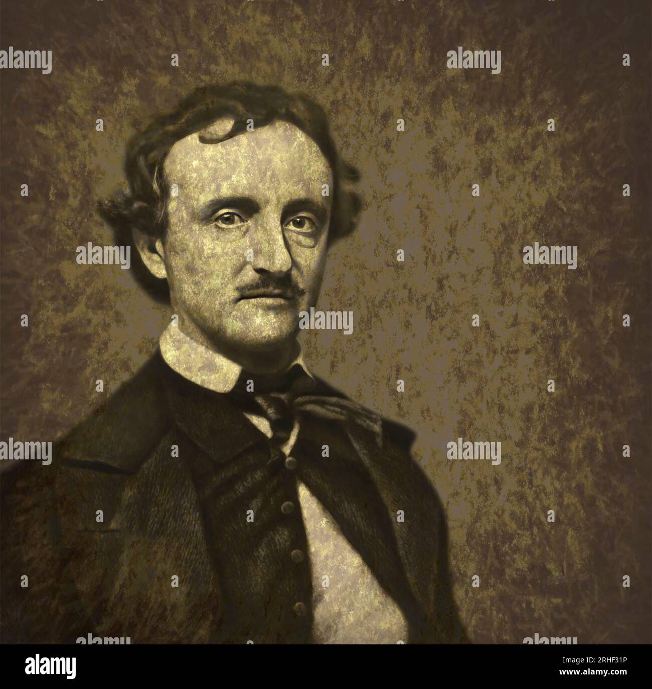 Portrait of Edgar Allan Poe, 1809 – 1849, American writer, digitally ...
