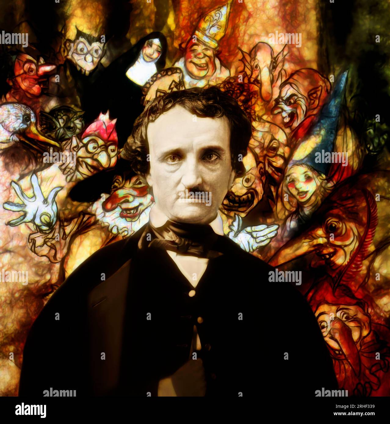 Portrait of Edgar Allan Poe, The Masque of the Red Death, illustration ...