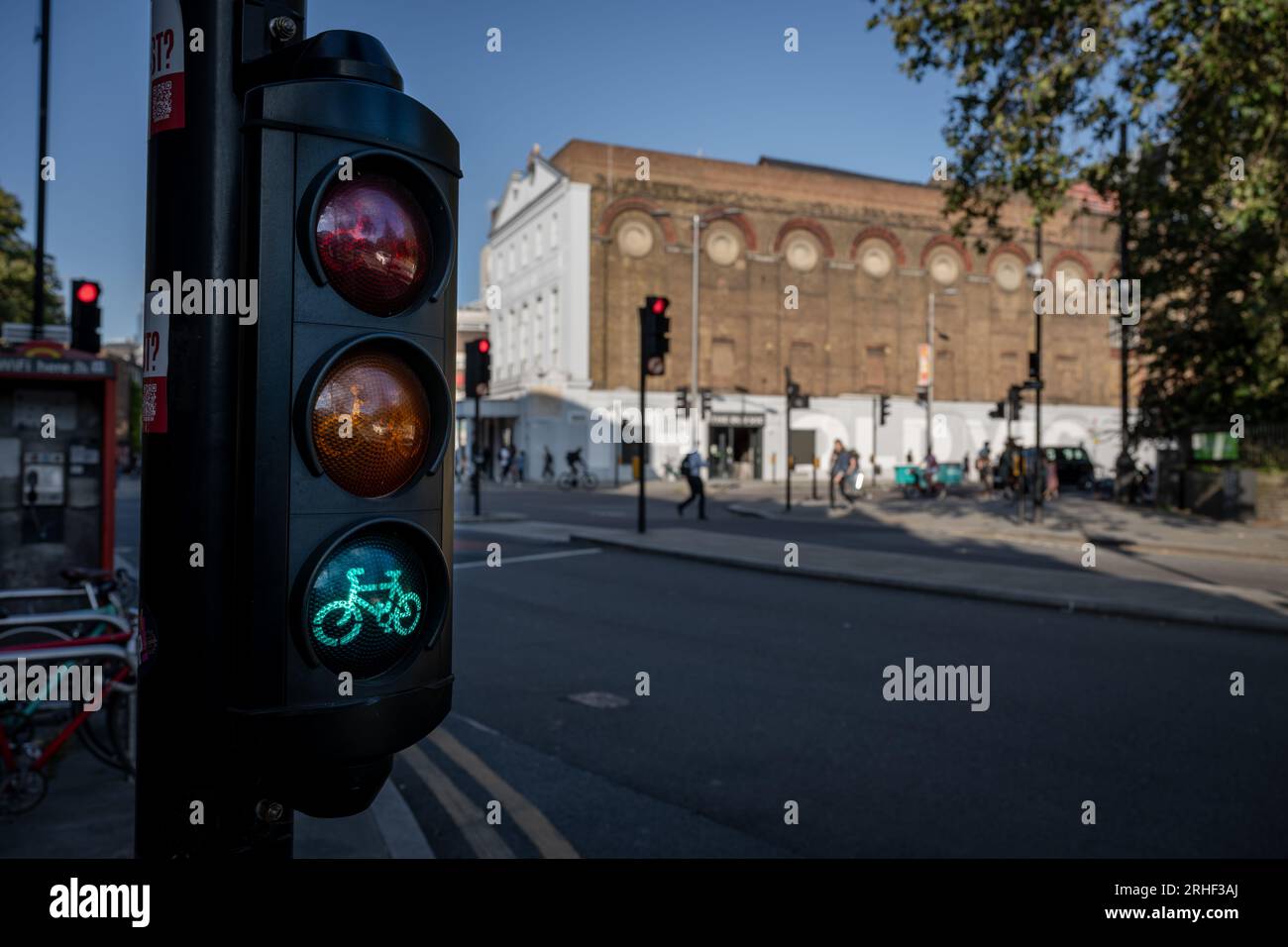 London, UK: Traffic light for cyclists in London. Green light is go for ...