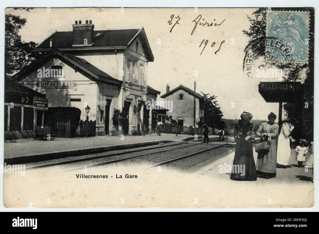 Ile de France, Val de Marne (94), Villecresnes : la gare - Carte ...
