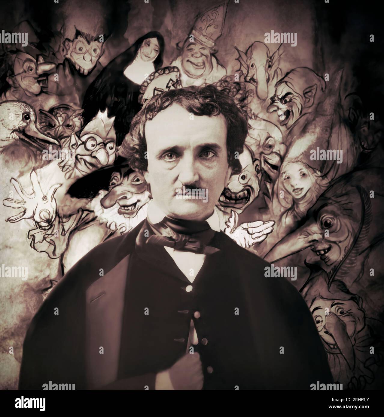 Portrait of Edgar Allan Poe, The Masque of the Red Death, illustration ...