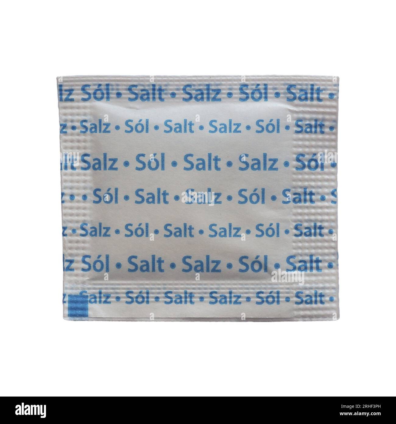 salt sachet for individual salt portion at pub or restaurant isolated ...