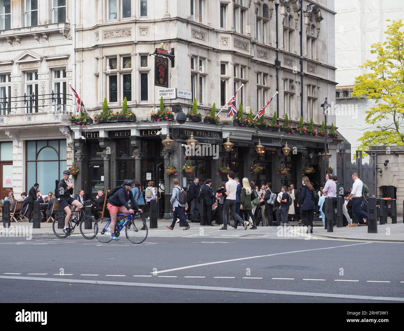 LONDON, UK - JUNE 06, 2023: People at the Red Lion pub in Parliament ...
