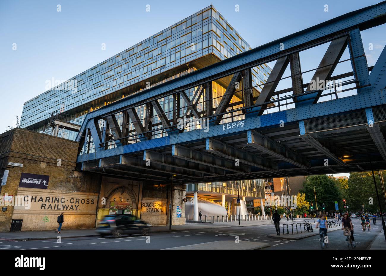Blue car crosses road in hi-res stock photography and images - Alamy