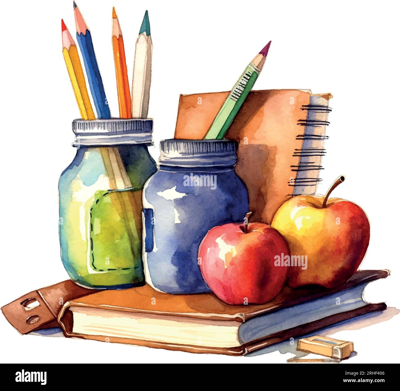 Retro still life school books, great design for any purposes. Student ...