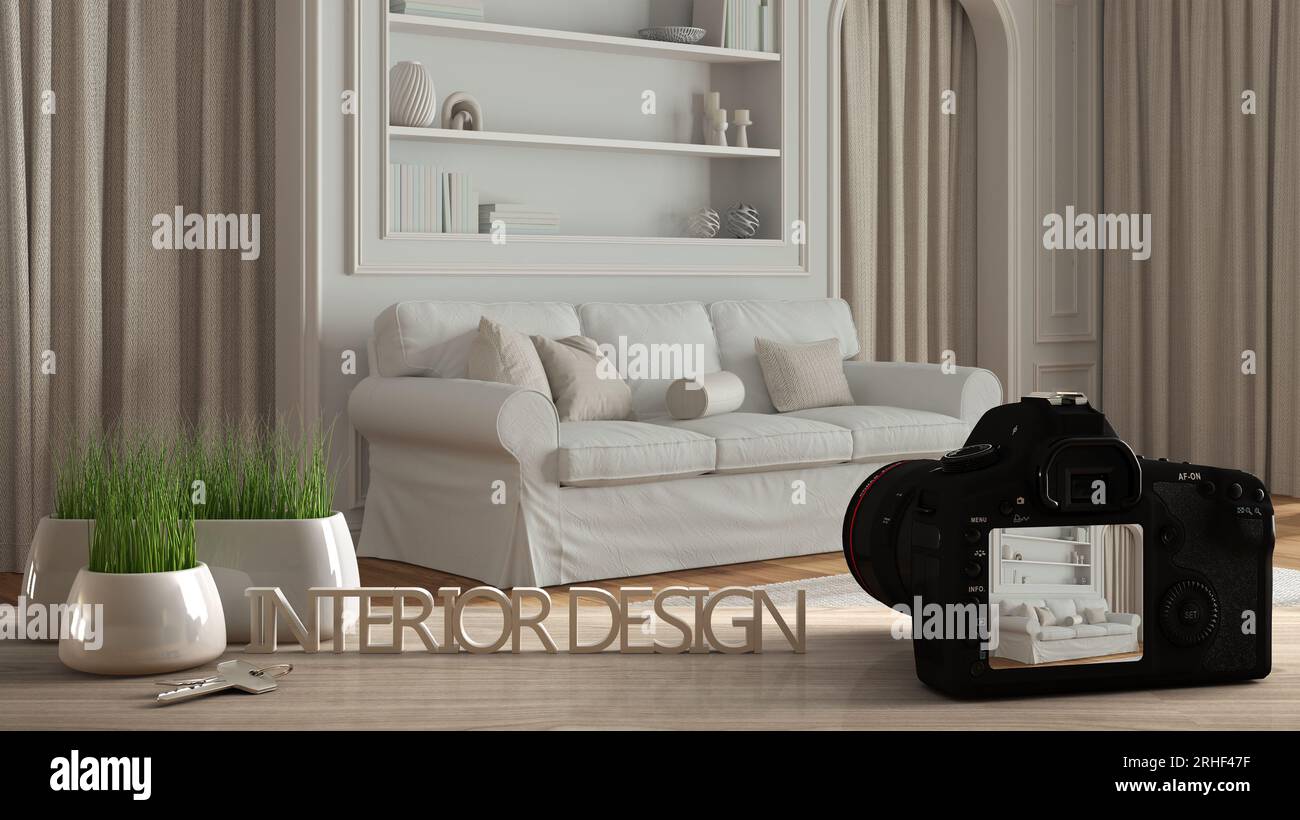 Architect photographer designer desktop concept, camera on wooden work ...