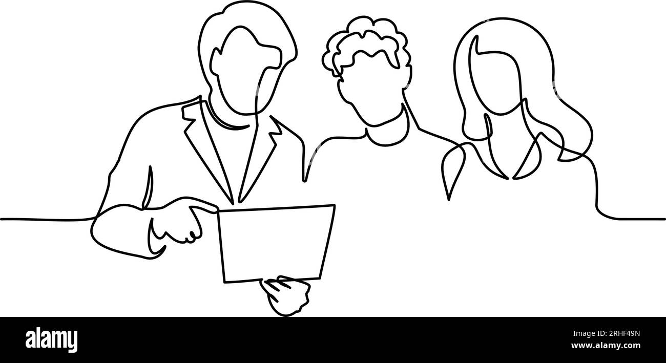 Insurance agent introduces to couple terms of contract Stock Vector ...