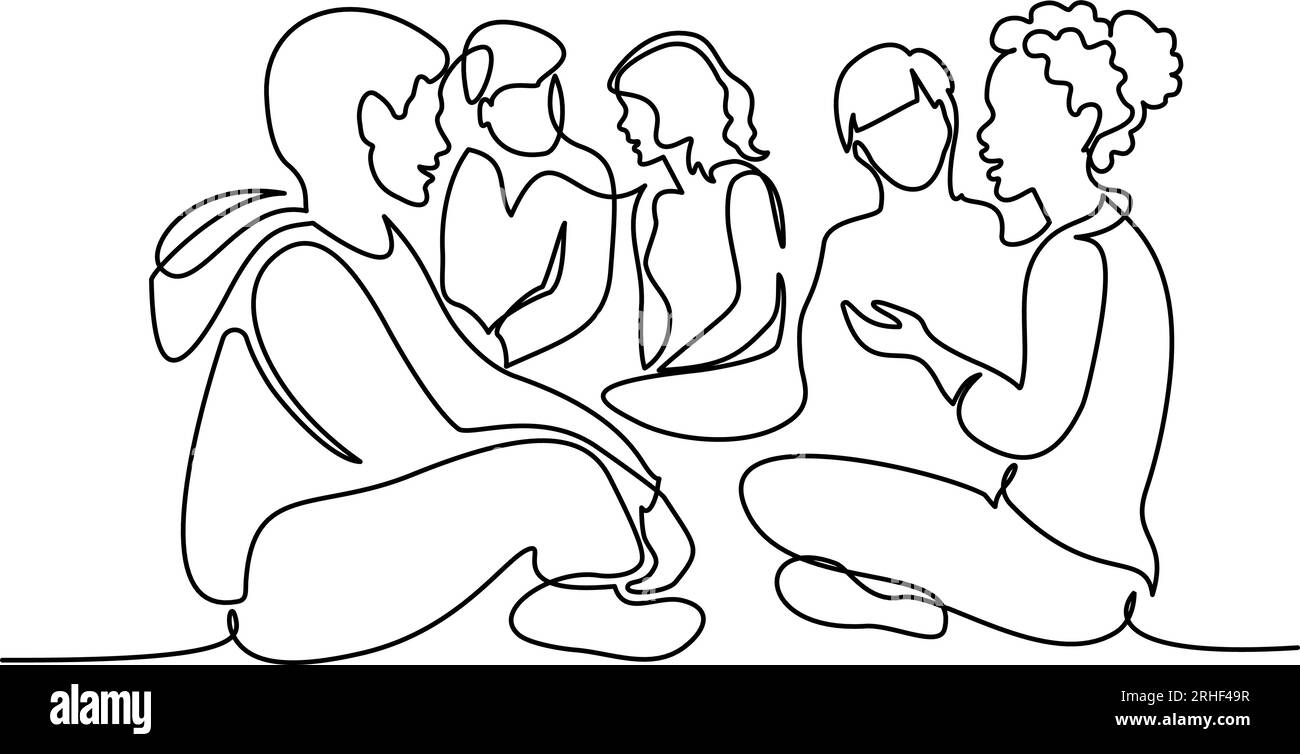 Group of people different nations and ages sitting on ground together ...