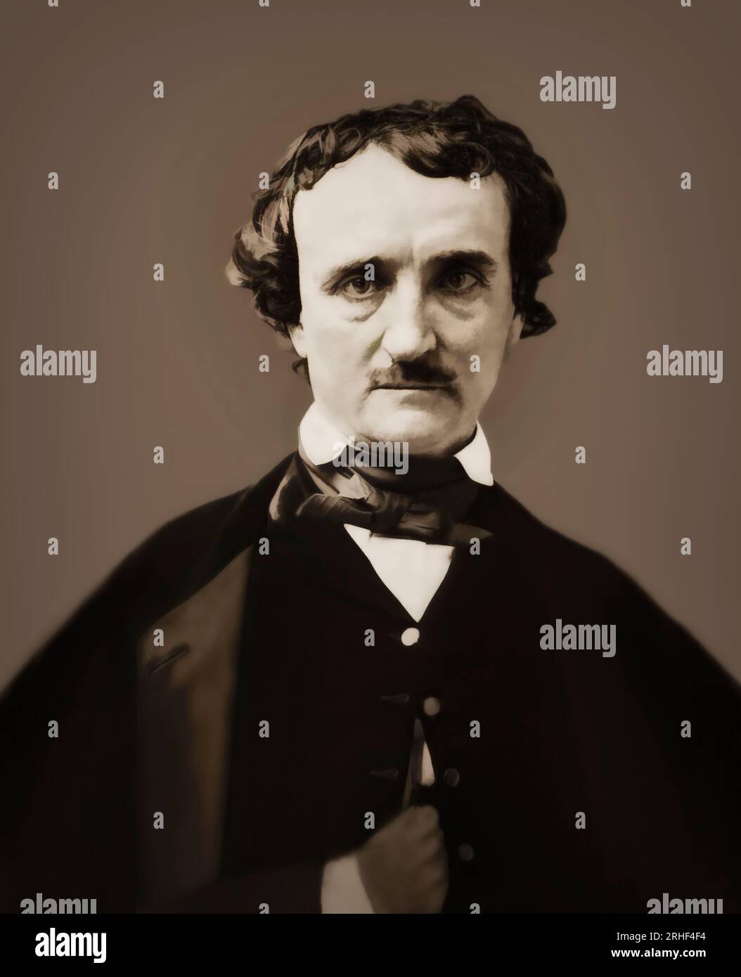 Portrait of Edgar Allan Poe, 1809 – 1849, American writer, digitally ...