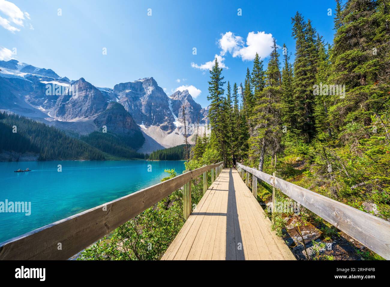 Moraine Lake during summer in Banff National Park, Canadian Rockies, Alberta, Canada. Banff ...