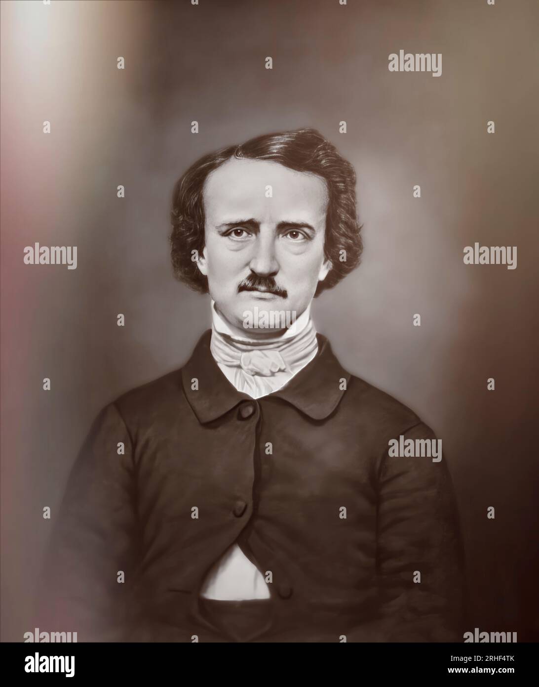 Portrait of Edgar Allan Poe, 1809 – 1849, American writer, digitally ...