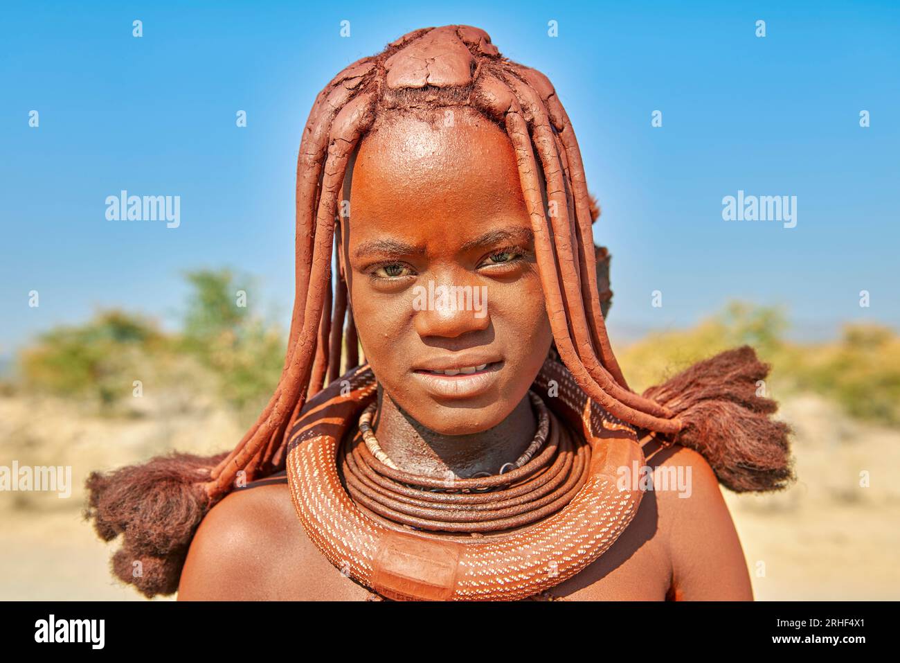 Namibia. Portrait of a Himba woman in Kunene region Stock Photo - Alamy