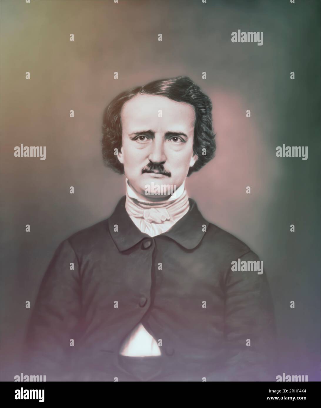 Portrait of Edgar Allan Poe, 1809 – 1849, American writer, digitally ...